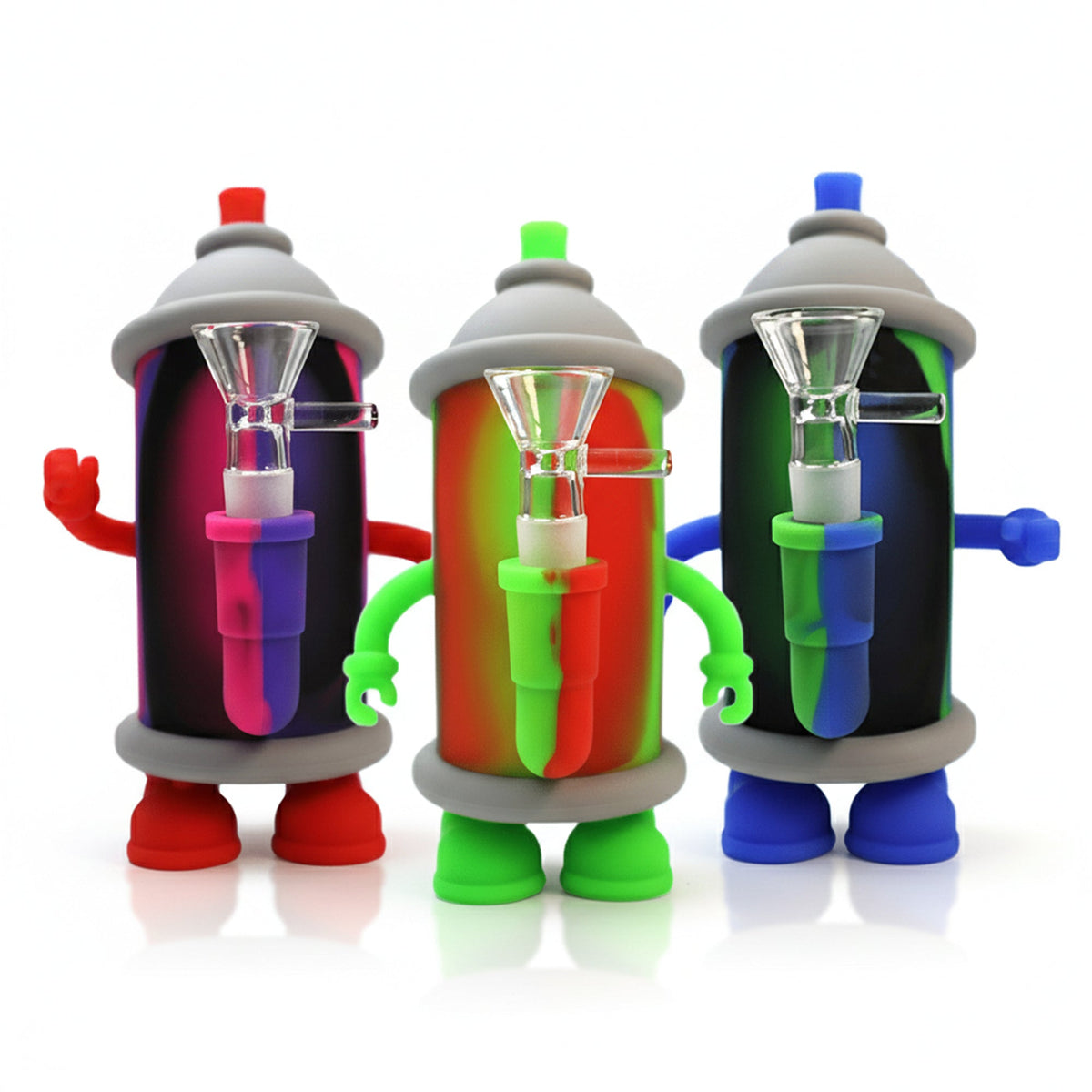 6″ Colorful Silicone Pipe with 14mm Glass Bowl [SMKZ162] – JJ Trading Inc.