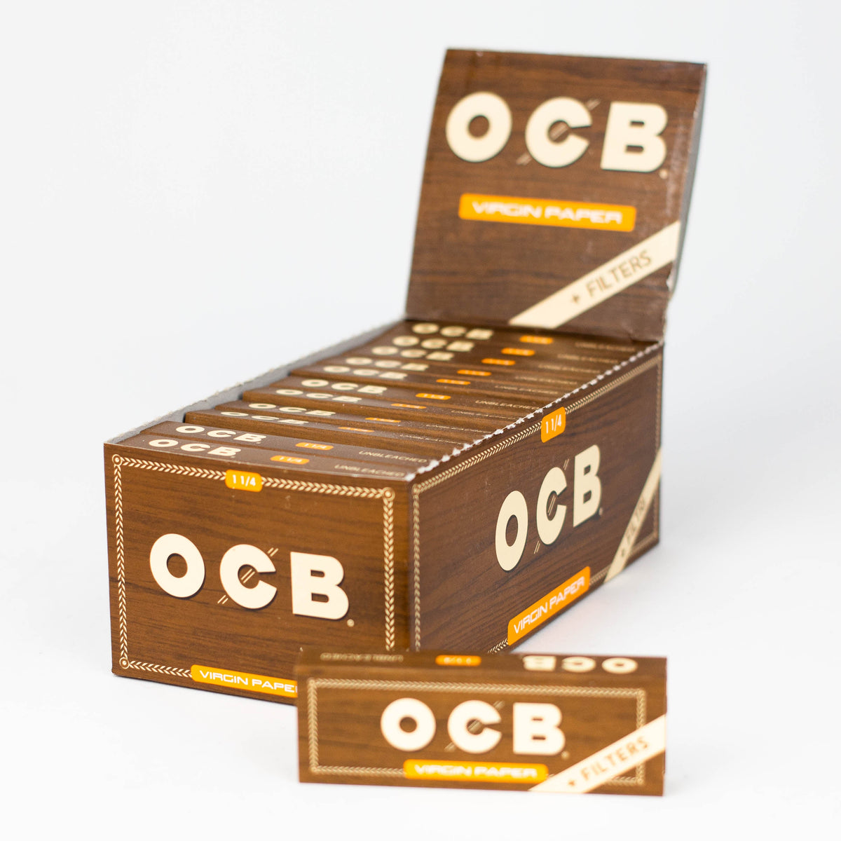 OCB | Virgin paper 1 1/4 with Filters - 24 packs – JJ Trading Inc.