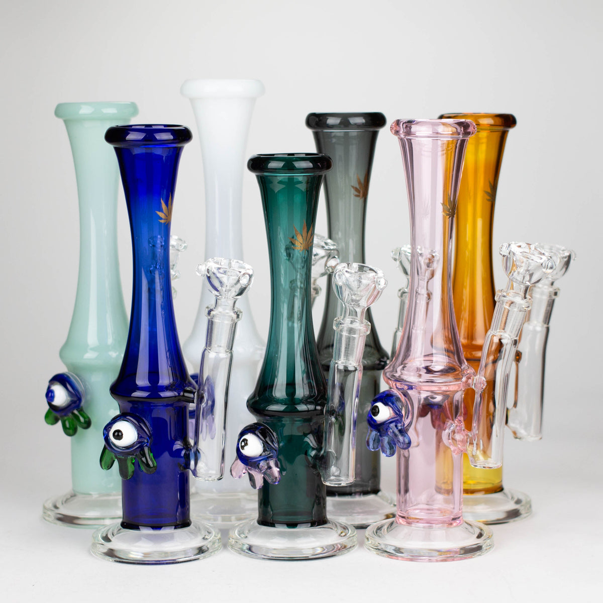 10" Color tube glass bong with eye – JJ Trading Inc.