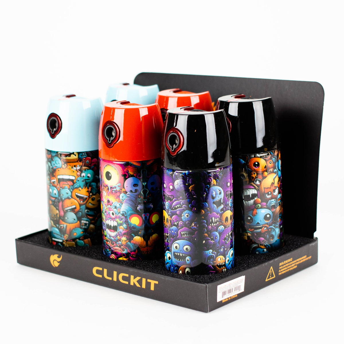 Click It | 2-IN-1 Spray Shape Single torch lighter with Stash can - Di ...