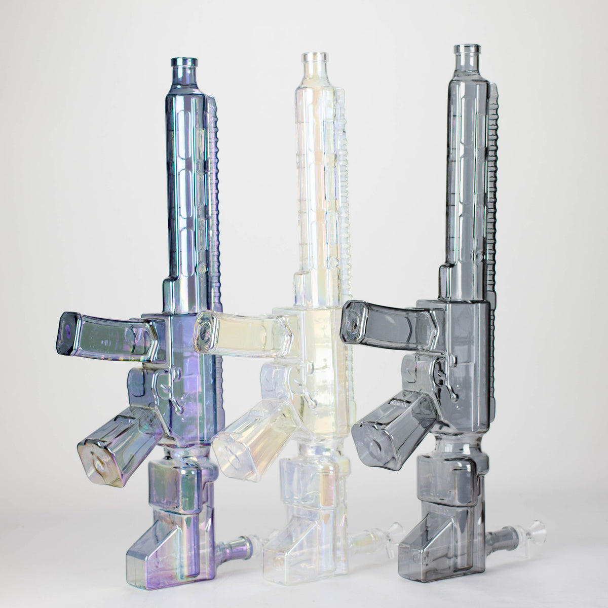 22" Electroplated Machin gun Design Glass Bong with Display Stand [GU0 ...