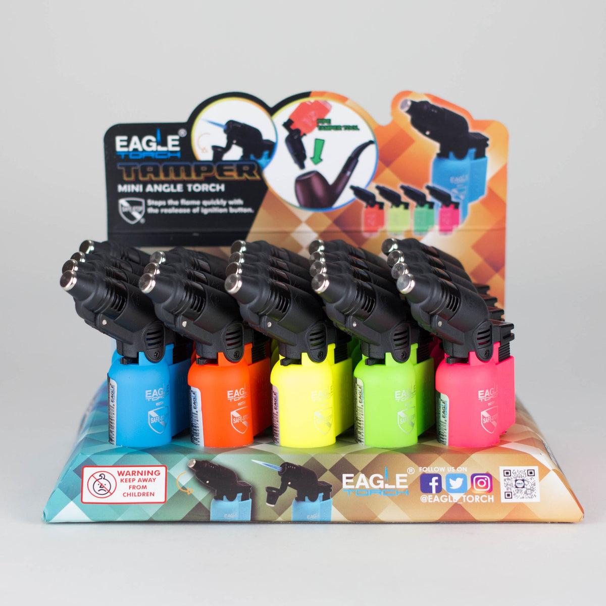 Eagle Torch | NEON Mini-Angle Torch lighter Box of 20 [PT116T] – JJ ...
