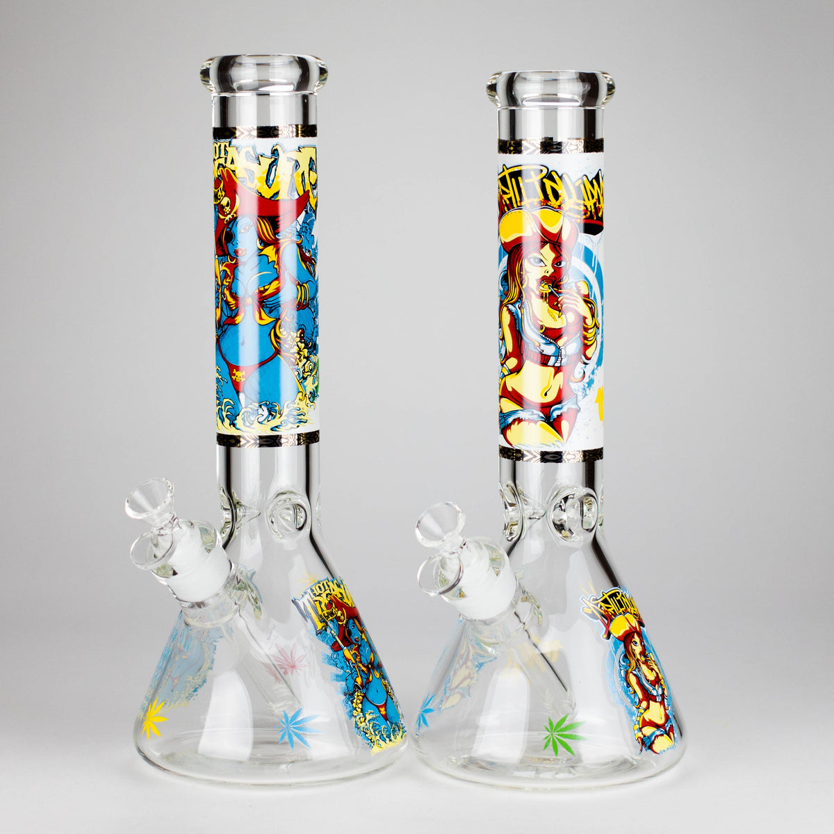 14" 7 mm Glass Bong With Pirate Design – JJ Trading Inc.