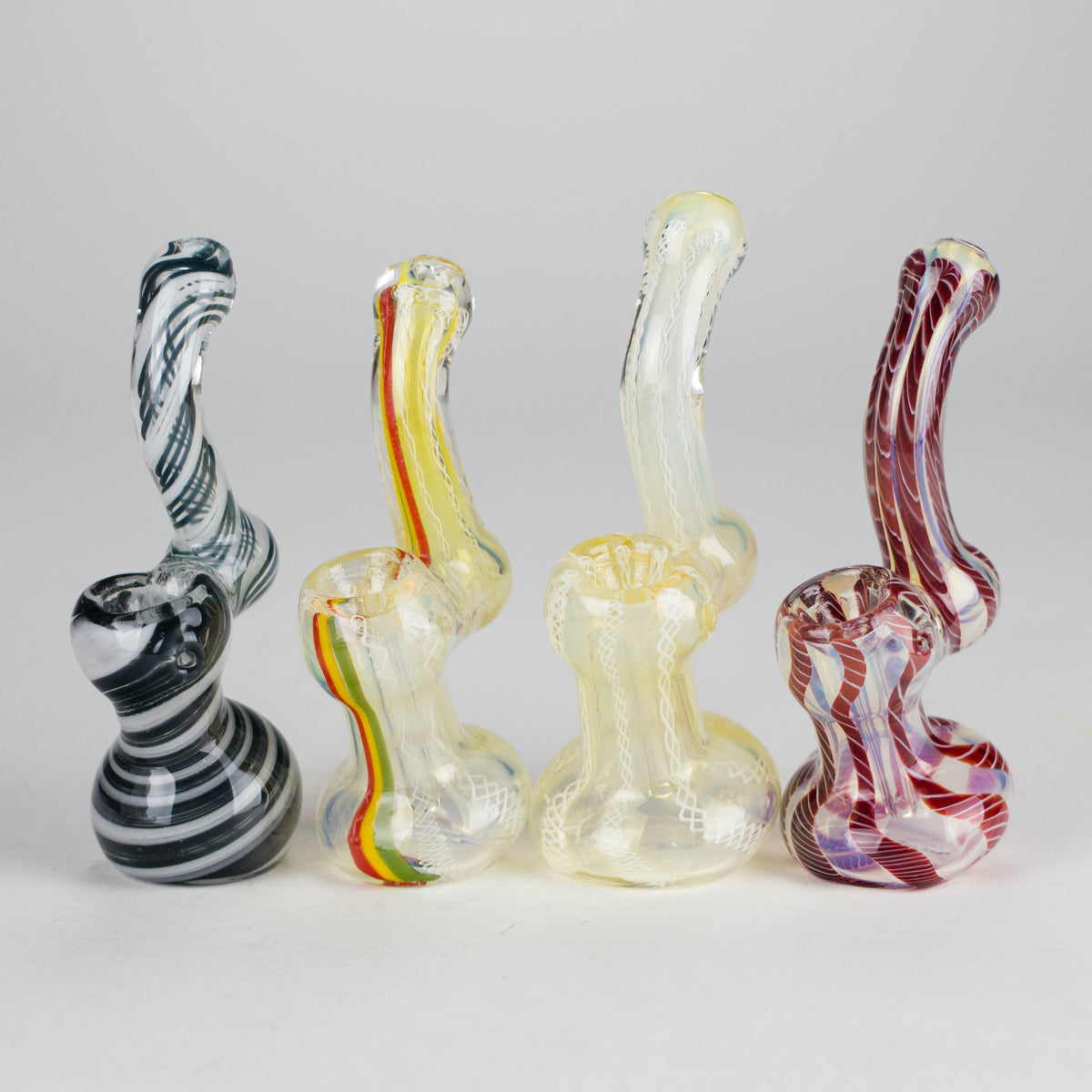 5" Fancy Glass Bubbler – Assorted Colors & Unique Designs – JJ Trading Inc.