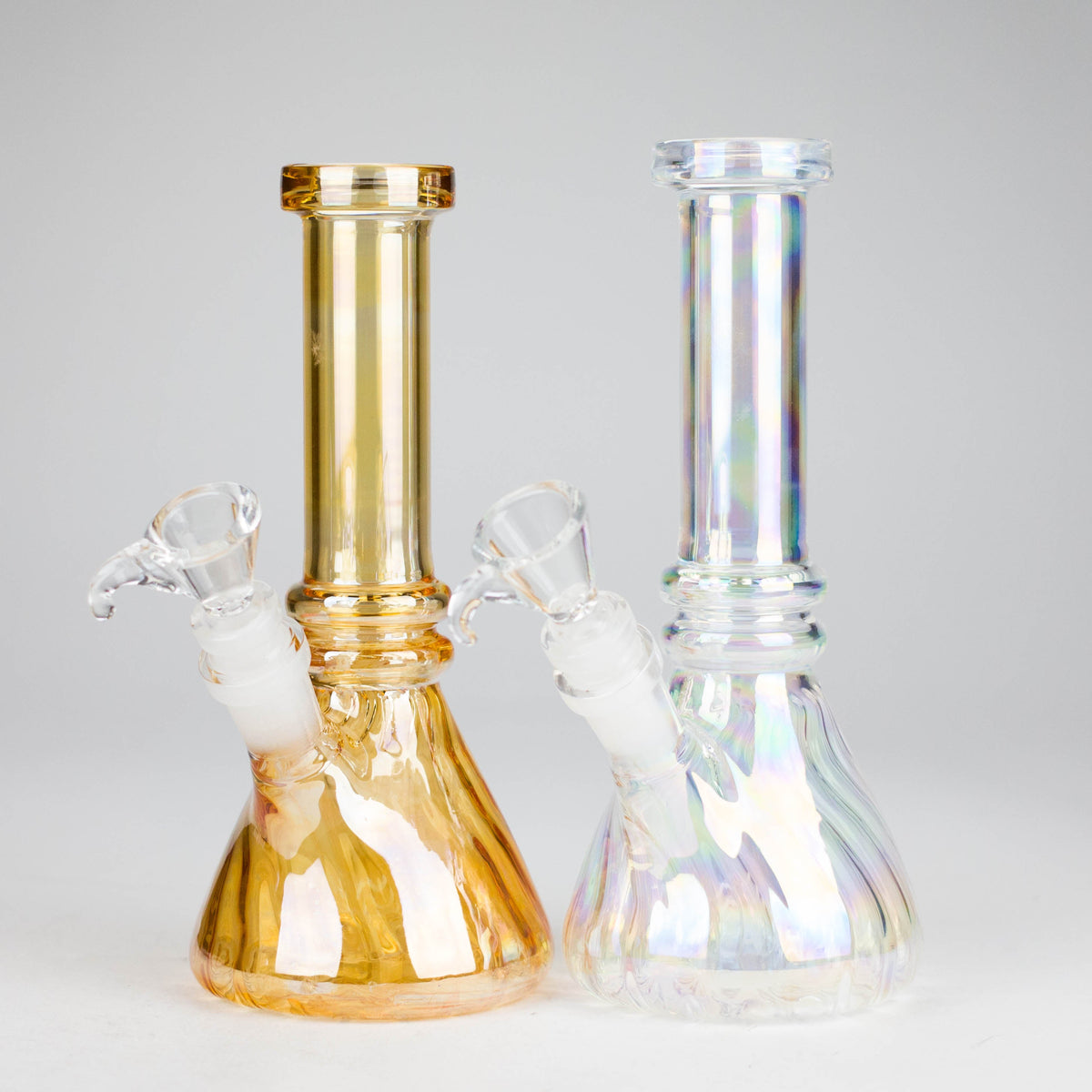 8" Shiny Beaker Bong Double Ring with Handle Slide, – JJ Trading Inc.