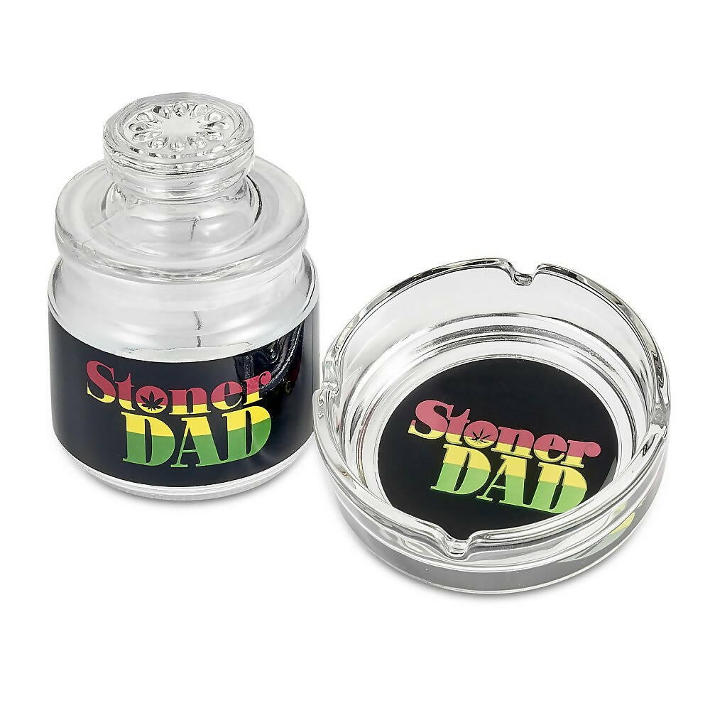 ASHTRAY AND STASH JAR SET - STONER DAD DESIGN – JJ Trading Inc.