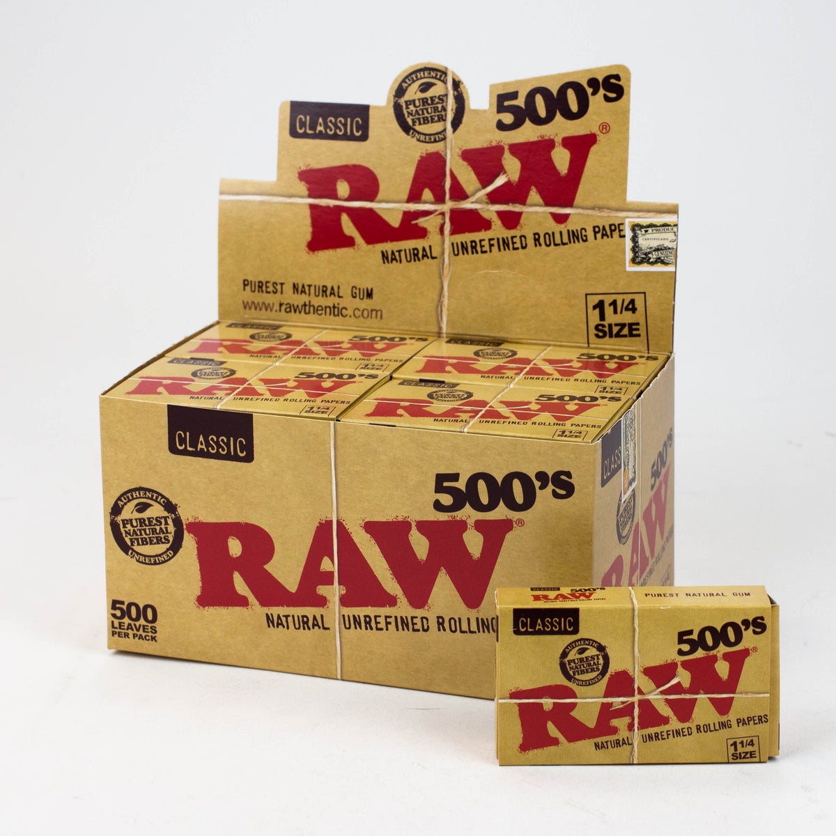 RAW 500's. Natural Unrefined - 20 packs – JJ Trading Inc.