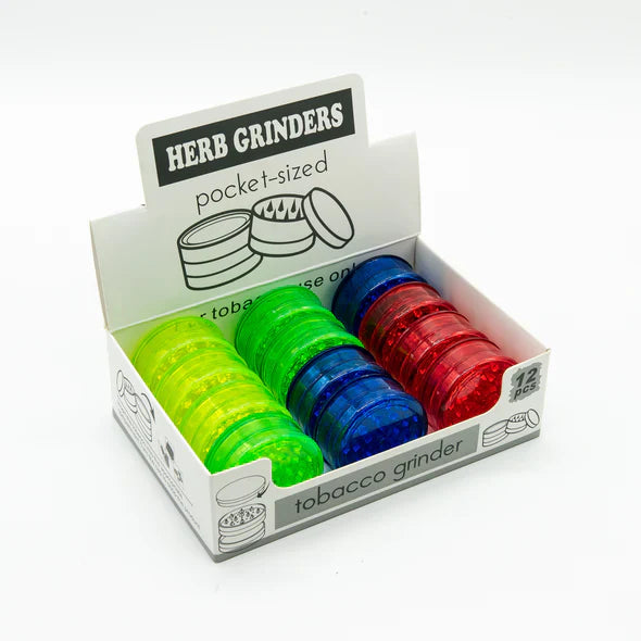 Plastic Grinders 12 Pack – Assorted Colors | Pocket-Sized Herb Grinder ...